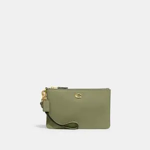 COACH Coach Wristlet Brass/moss