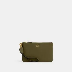 COACH Coach Wristlet Brass/olive