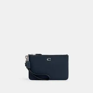 COACH Coach Wristlet Silver/dark Navy