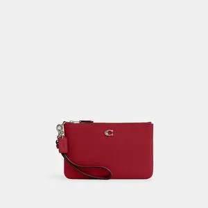 COACH Coach Wristlet Silver/ruby