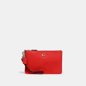 COACH Coach Wristlet Silver/sport Red