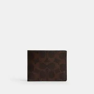 Coach Slim Billfold Wallet In Signature Canvas - Maple