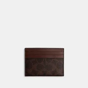 COACH Card Case In Signature Canvas - Maple