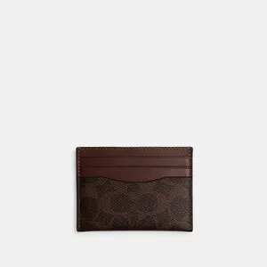 COACH Card Case In Signature Canvas - Maple