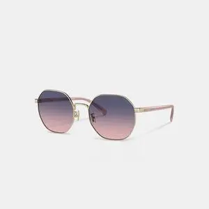 COACH Metal Hexagon Sunglasses - Purple/pink