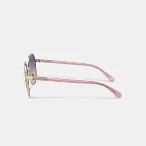 COACH Metal Hexagon Sunglasses - Purple/pink