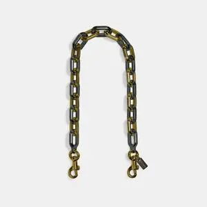 COACH Link Chain Strap - Brass/pewter