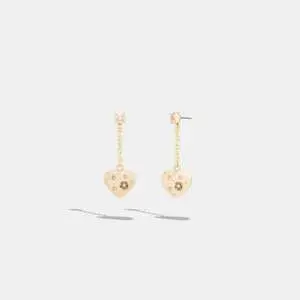 COACH Signature Heart Drop Earrings