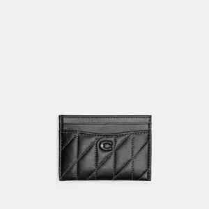 COACH Essential Card Case With Pillow Quilting - Pewter/black