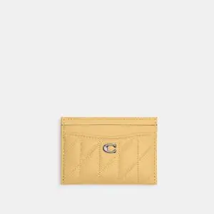 COACH Essential Card Case With Pillow Quilting Silver/hay