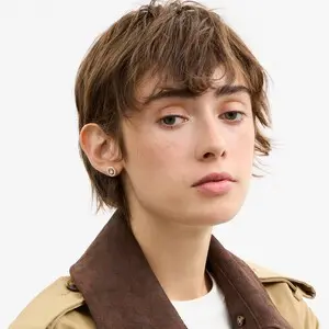 COACH Sculpted C Pearl Stud Earrings