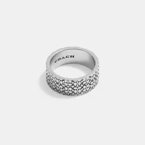 COACH® Sterling Signature Ring - Silver