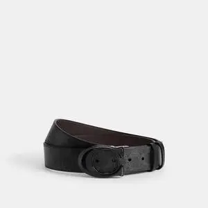 COACH Signature Buckle Cut-to-size Reversible Belt, 38mm - Black Signature/oxblood