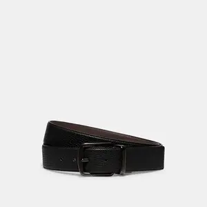 COACH Harness Buckle Reversible Belt, 38 Mm - Black/maple