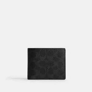 COACH® 3-in-1 Wallet In Signature Canvas - Black Signature