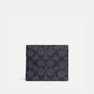 COACH 3-In-1 Wallet In Signature Canvas Charcoal/black