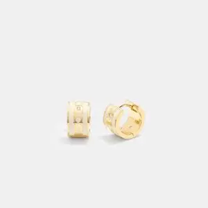 COACH Signature Enamel Hoop Earrings