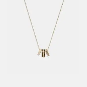 COACH Signature Enamel Chain Necklace - Gold/black