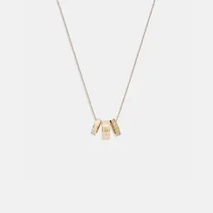 COACH Signature Enamel Chain Necklace - Gold/chalk