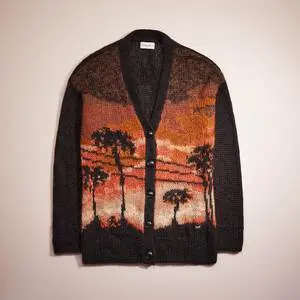 COACH Restored Palm Tree Intarsia Cardigan