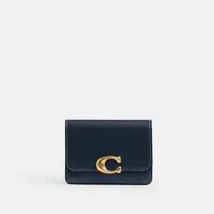 COACH Bandit Card Case Brass/dark Navy