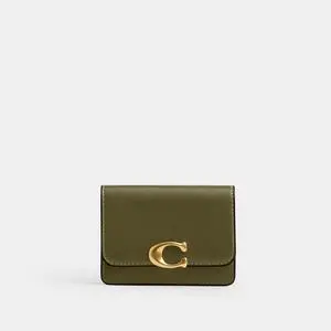 COACH Bandit Card Case Brass/olive
