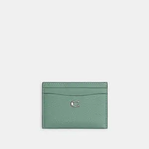 COACH Essential Card Case Silver/aquamarine