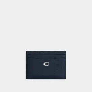 COACH Essential Card Case Silver/dark Navy