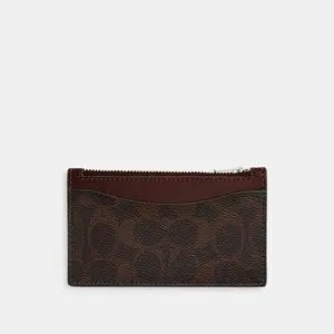 COACH Zip Card Case In Signature Canvas - Maple