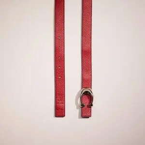 COACH Restored C Hardware Reversible Belt, 25mm - Nickel/black 1941 Red