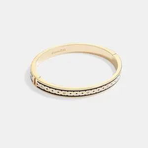 Coach 6mm Signature Enamel Bangle Gold/black