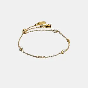 COACH® Sculpted C Pearl Slider Bracelet - Gold