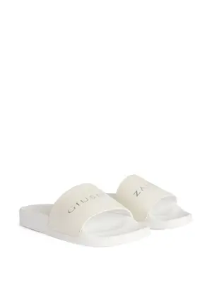 GIUSEPPE ZANOTTI Brett Flat Slides - White