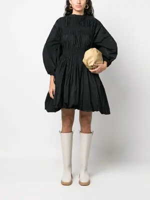 JIL SANDER Long-sleeved Pleated Minidress