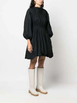 JIL SANDER Long-sleeved Pleated Minidress