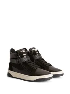 GIUSEPPE ZANOTTI Leather High-top Sneakers - Brown