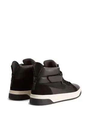 GIUSEPPE ZANOTTI Leather High-top Sneakers - Brown