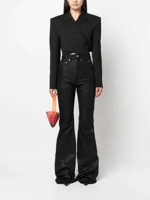 SSHEENA Wrap Cropped Blazer - Black