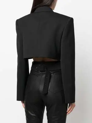 SSHEENA Wrap Cropped Blazer - Black