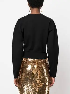 GENNY Sheer-paneling T-shirt - Black