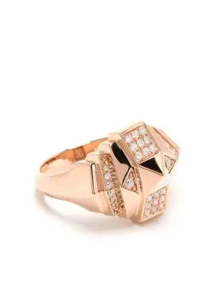 STATEMENT 18kt Rose Diamond Pyramid Ring - Gold