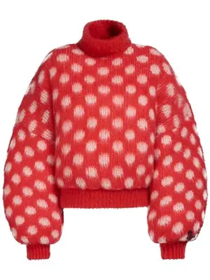 Marni Polka-dot Intarsia Jumper - Red