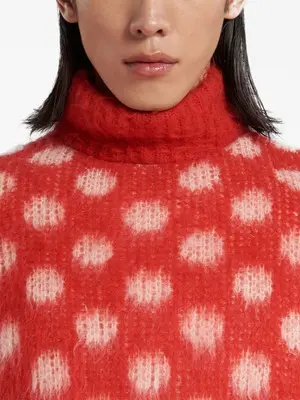 Marni Polka-dot Intarsia Jumper - Red
