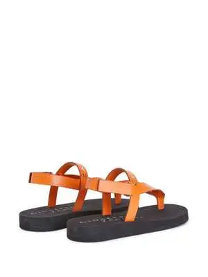GIUSEPPE ZANOTTI Khais Logo-print Leather Sandals - Orange