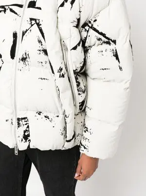 Y3 Paint Splatter Puffer Jacket