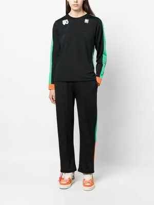 WALES BONNER Logo-patch Organic-cotton Sweatshirt - Black