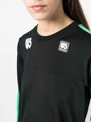 WALES BONNER Logo-patch Organic-cotton Sweatshirt - Black