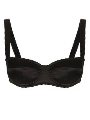 Dolce & Gabbana Satin-finish Balconette-style Bra - Black