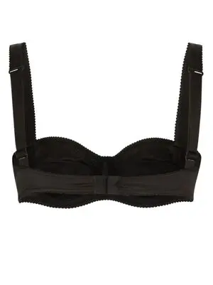 Dolce & Gabbana Satin-finish Balconette-style Bra - Black