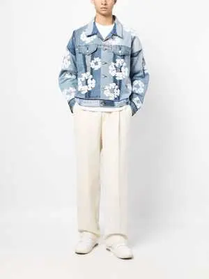 Readymade Floral-print Patchwork Denim Jacket